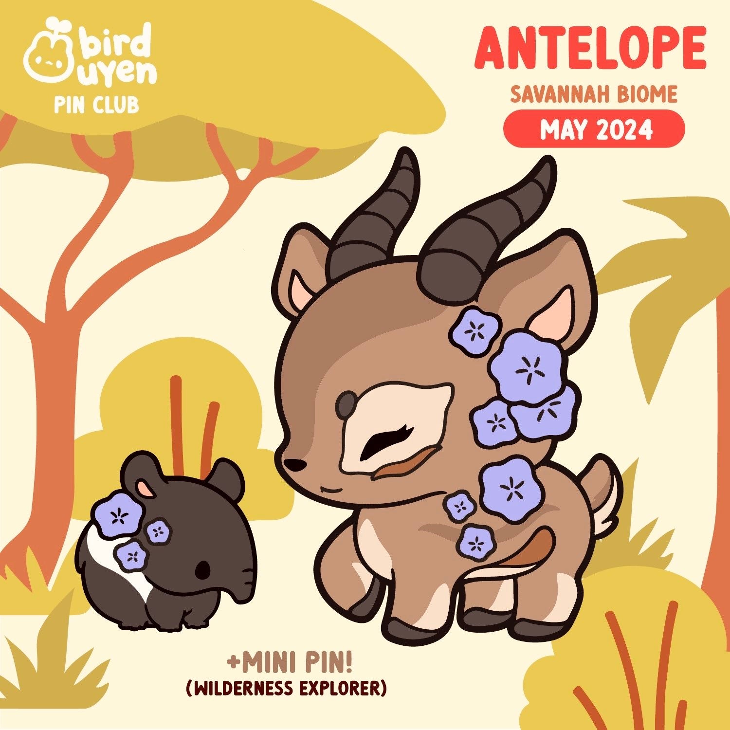 [PATREON EXCLUSIVE] Antelope Friends Pins – Birduyen