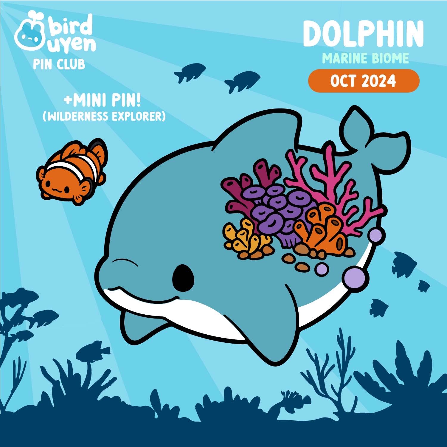 [PATREON EXCLUSIVE] Dolphin Friends Pins – Birduyen