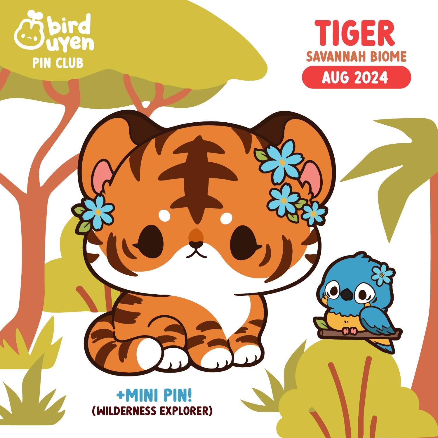 [PATREON EXCLUSIVE] Tiger Friends Pins – Birduyen