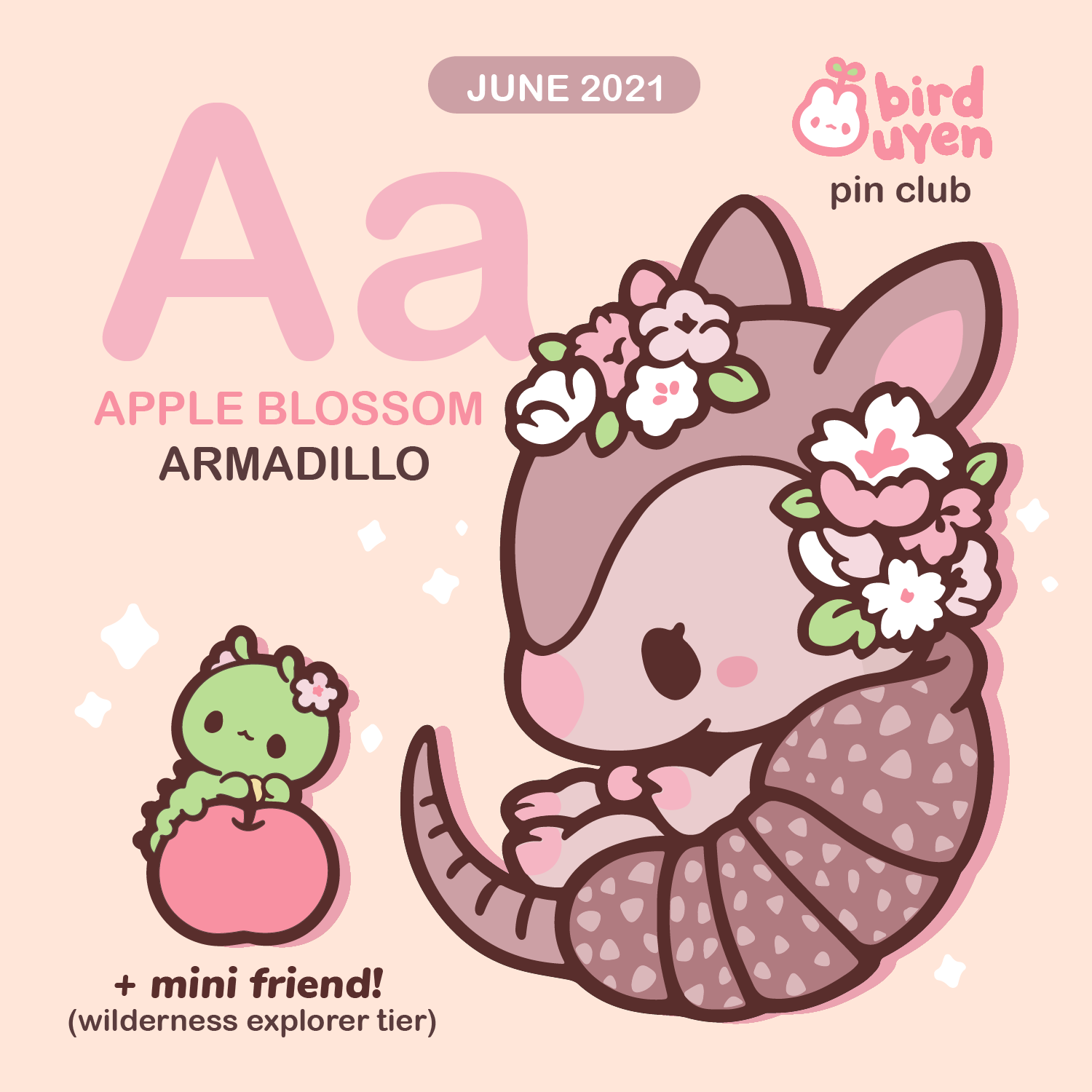 [PATREON EXCLUSIVE] A for Armadillo Pins – Birduyen